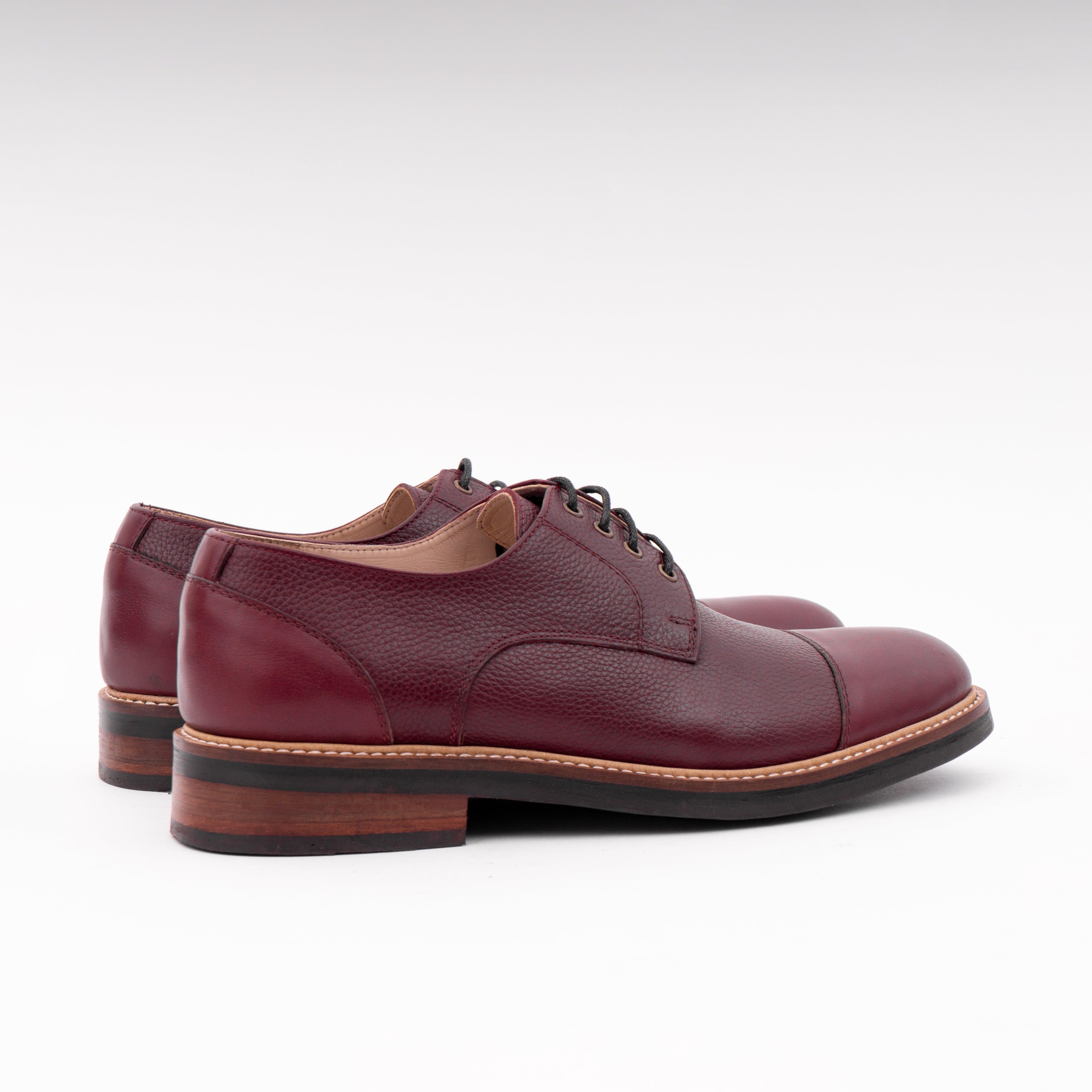 Chaussure Derby – Cuir Grainé Oxblood - Gauda – KINGDOMIX